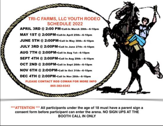 Youth Rodeo Schedule – Tri C Farms LLC